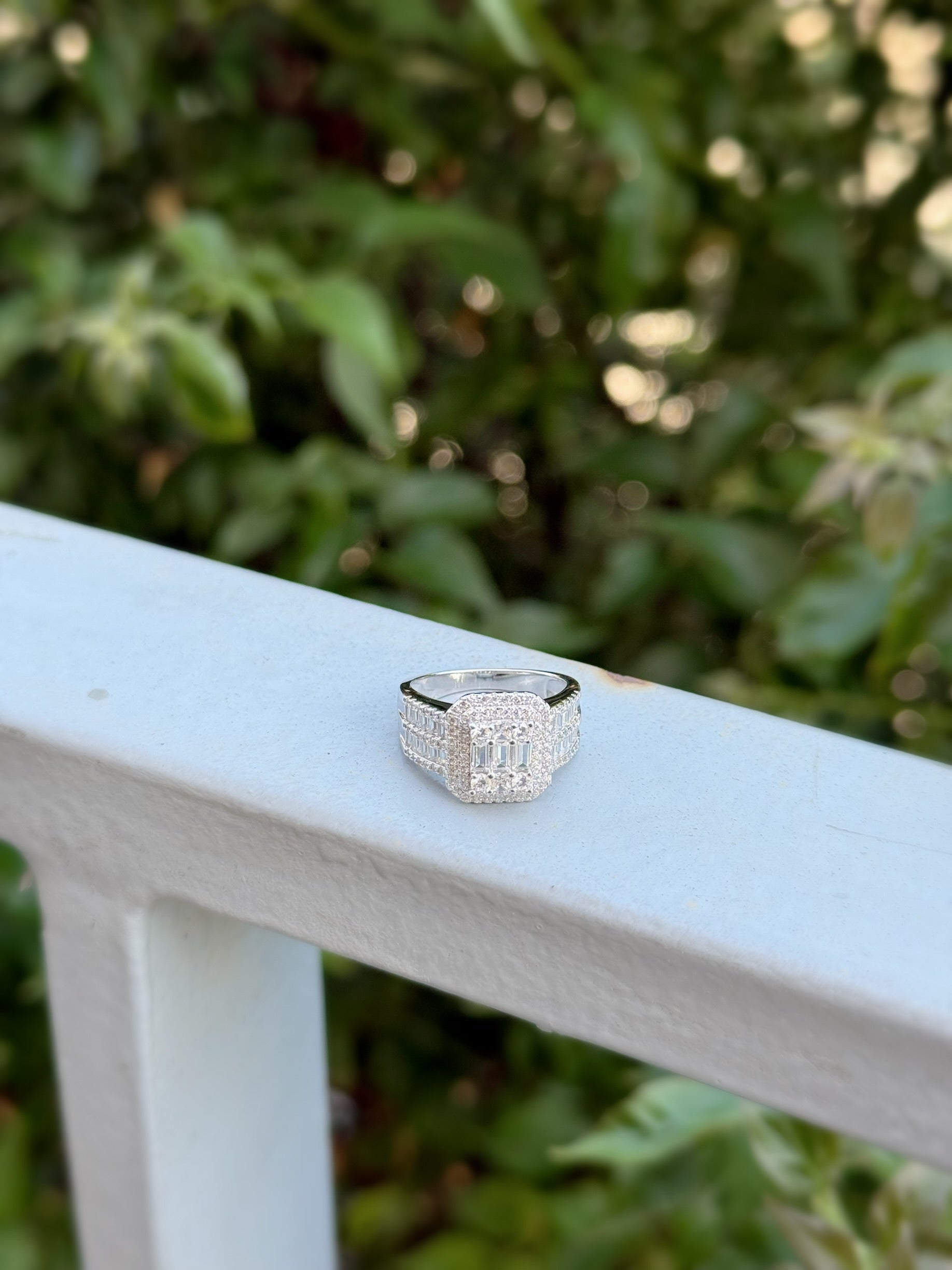 Big Square Stone Design Ring – Azalea Silver Jewelry