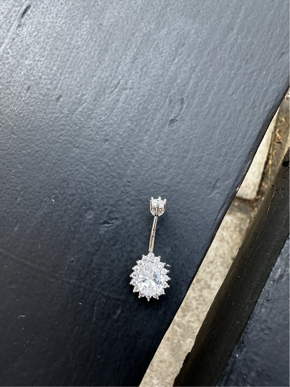 Tear Drop Design Belly Piercing – Azalea Silver Jewelry